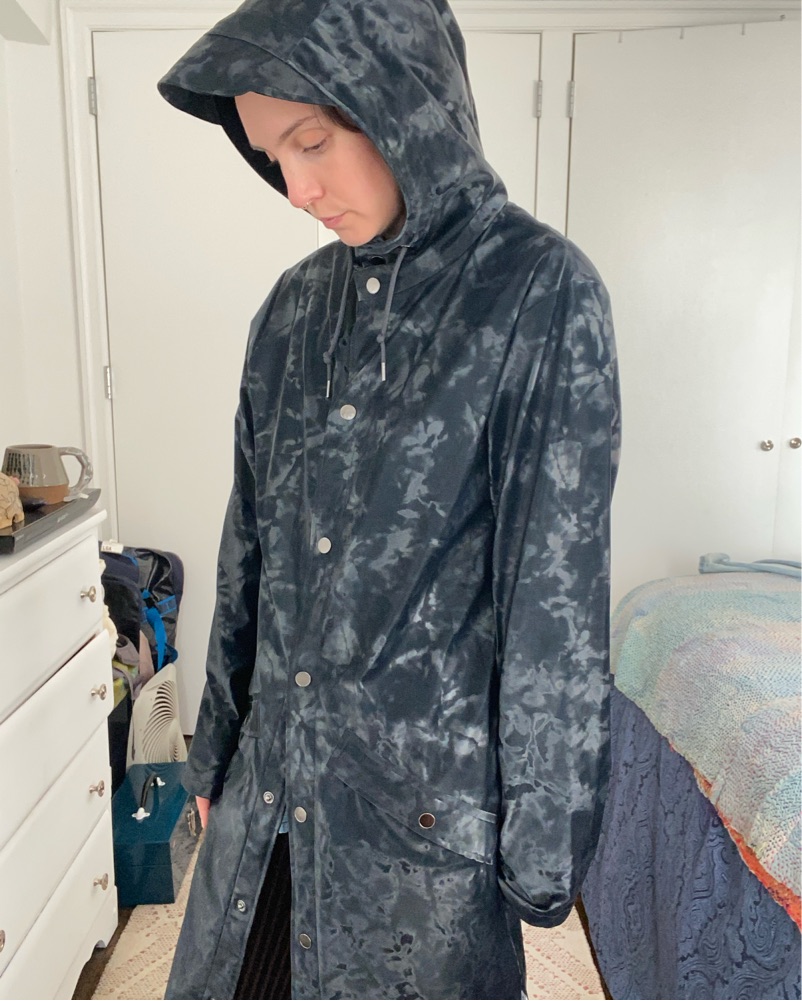 Rains Long Printed Rain Coat by Rains - Pickle