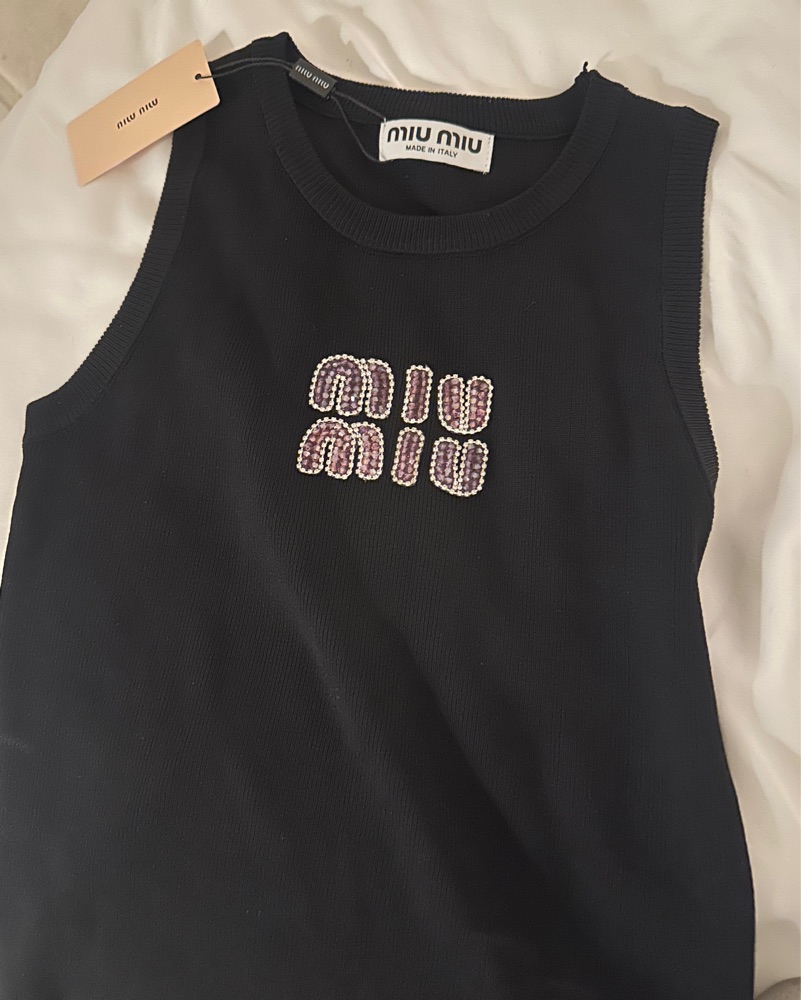 Miu Miu Black Tank Top Dupe by Miu Miu - Pickle