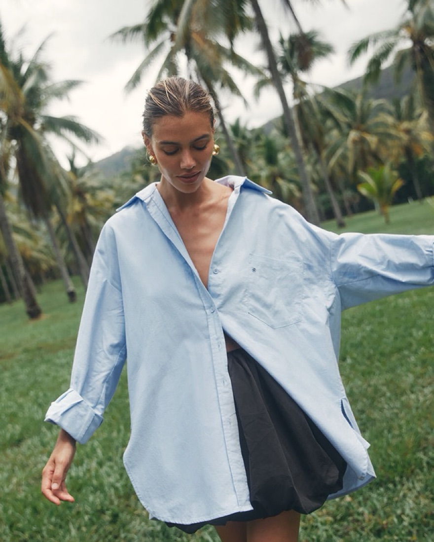 DISSH Rhea Blue Cotton Shirt | Pickle