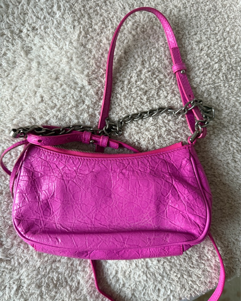 Vibrant Fuchsia Leather Structured Bag by Balenciaga - Pickle