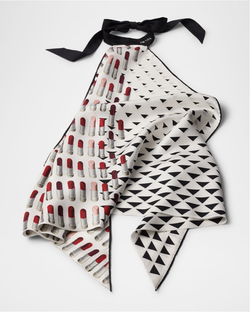 Prada Lipstick Triangle Silk Halter Top by Prada - Pickle