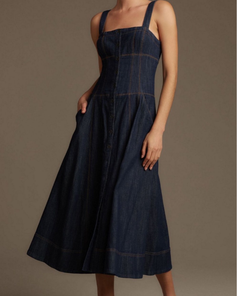 Anthropologie Denim Midi Dress by By anthropologie - Pickle