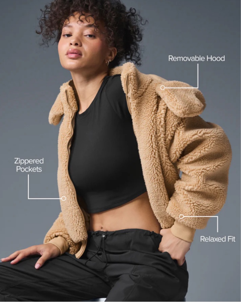 Alo Foxy Sherpa Jacket by Alo Yoga - Pickle