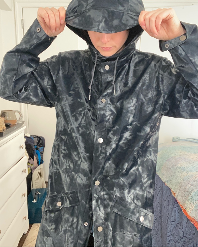 Rains Long Printed Rain Coat by Rains - Pickle