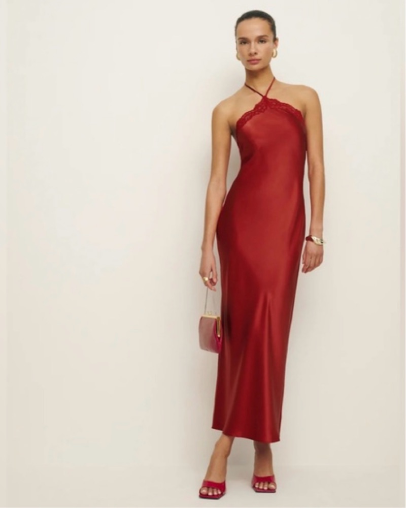 Reformation Red Silk Dress by Reformation - Pickle