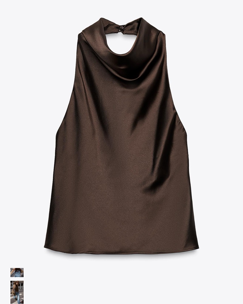 Zara New Satin Backless Top by Zara - Pickle