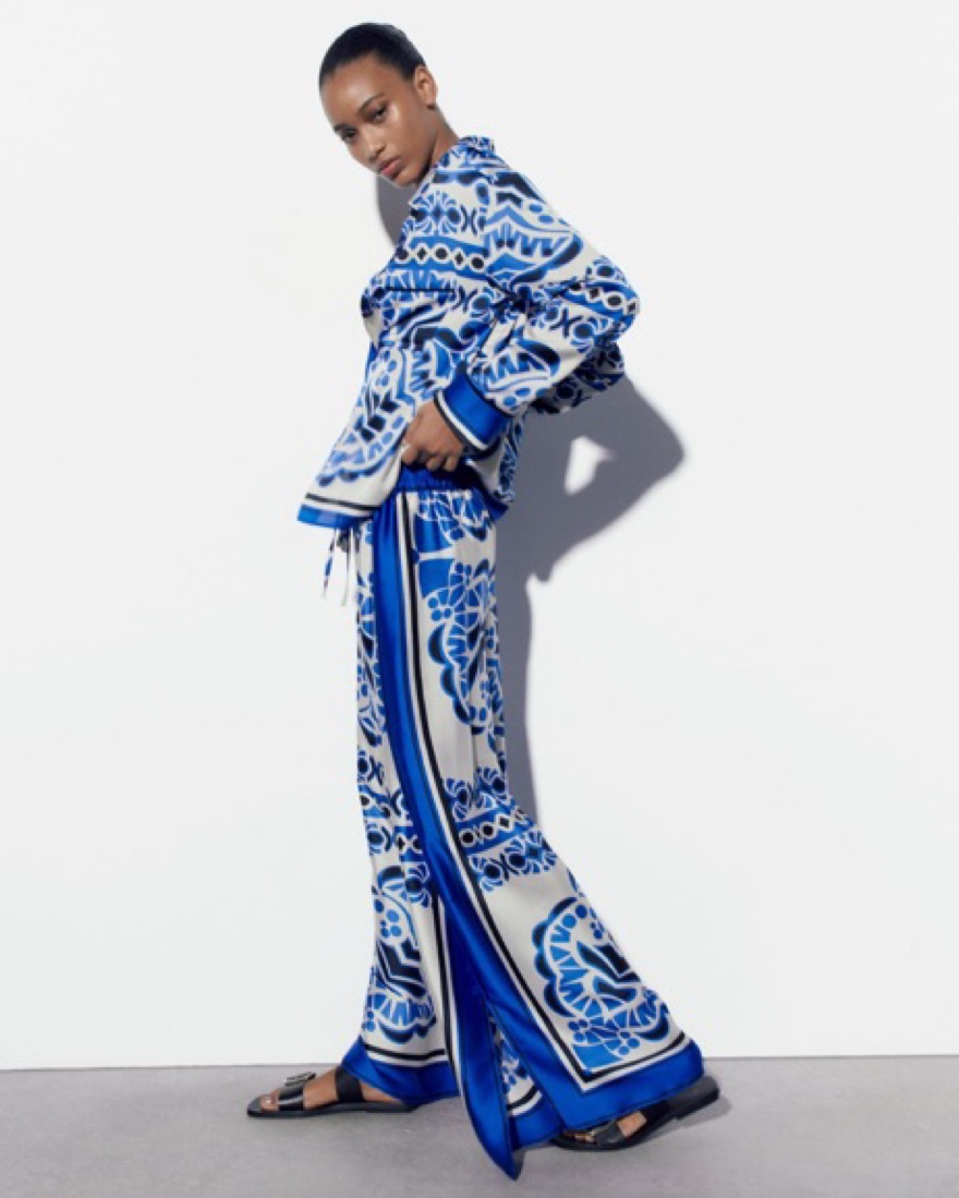 Flowy Set Blue And White Top/bottom by Boutique - Pickle