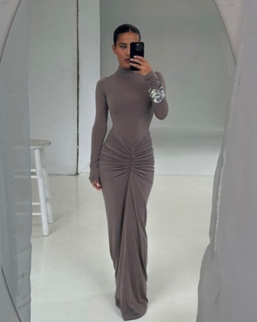 Elegant Ruched Maxi Dress | Pickle