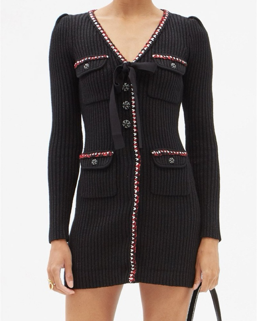 Self Portrait Lurex Knit Dress by Self Portrait - Pickle