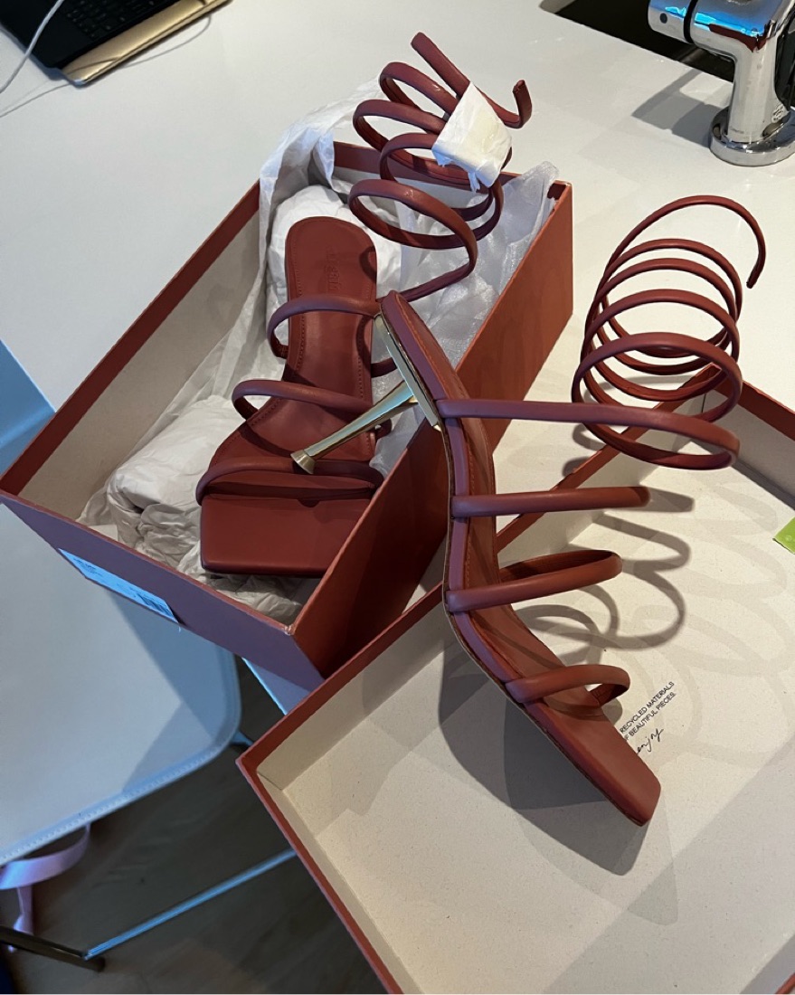 Pink Spiral Heels By Cult Gaia by Cult Gaia - Pickle