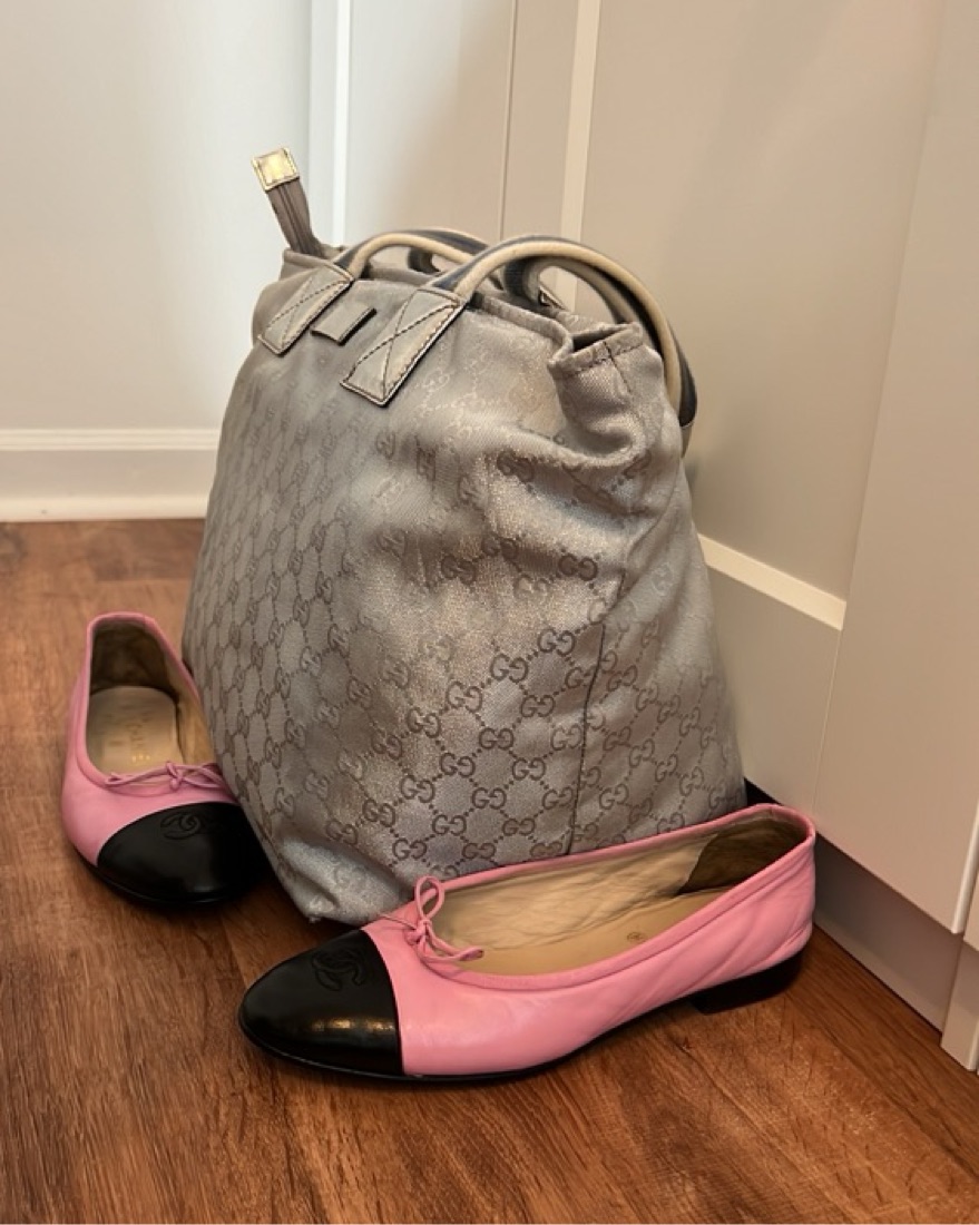 GUCCI Shoulder Tote Bag GG Canvas Silver by Gucci - Pickle