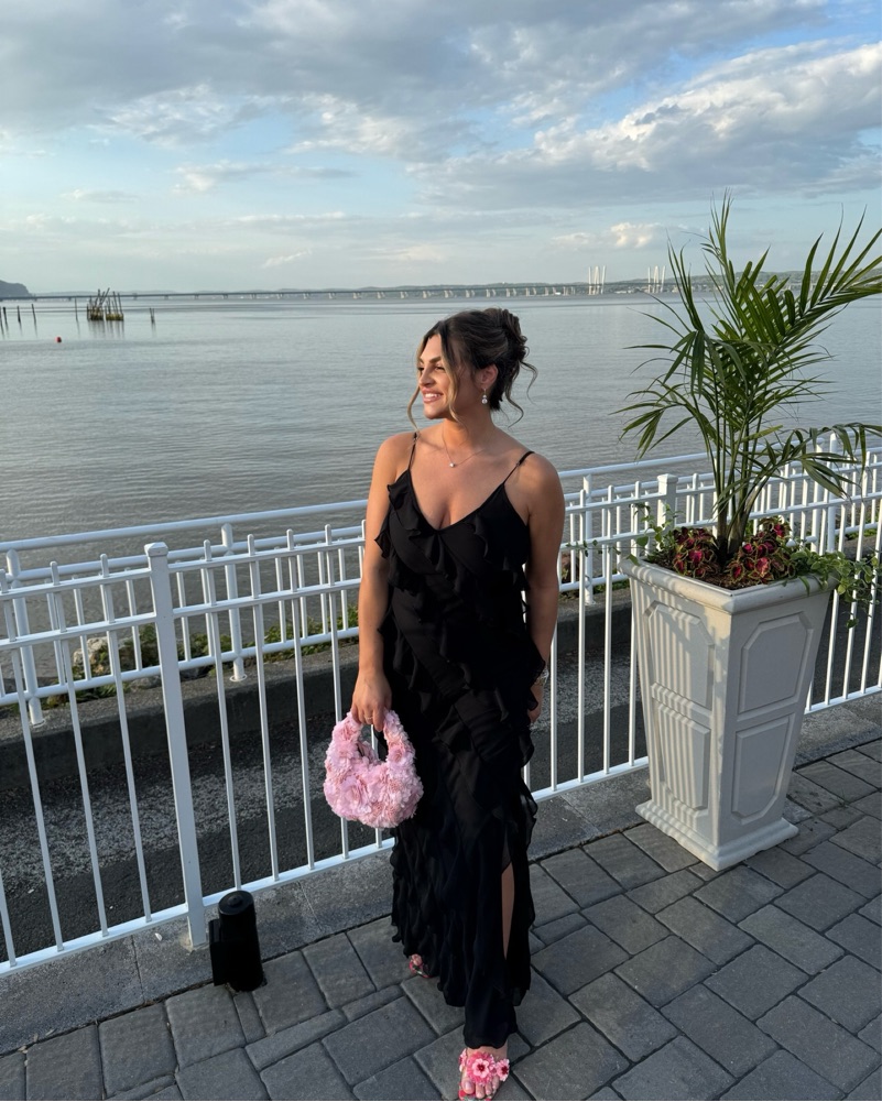 Elegant Ruffled Black Maxi Dress | Pickle