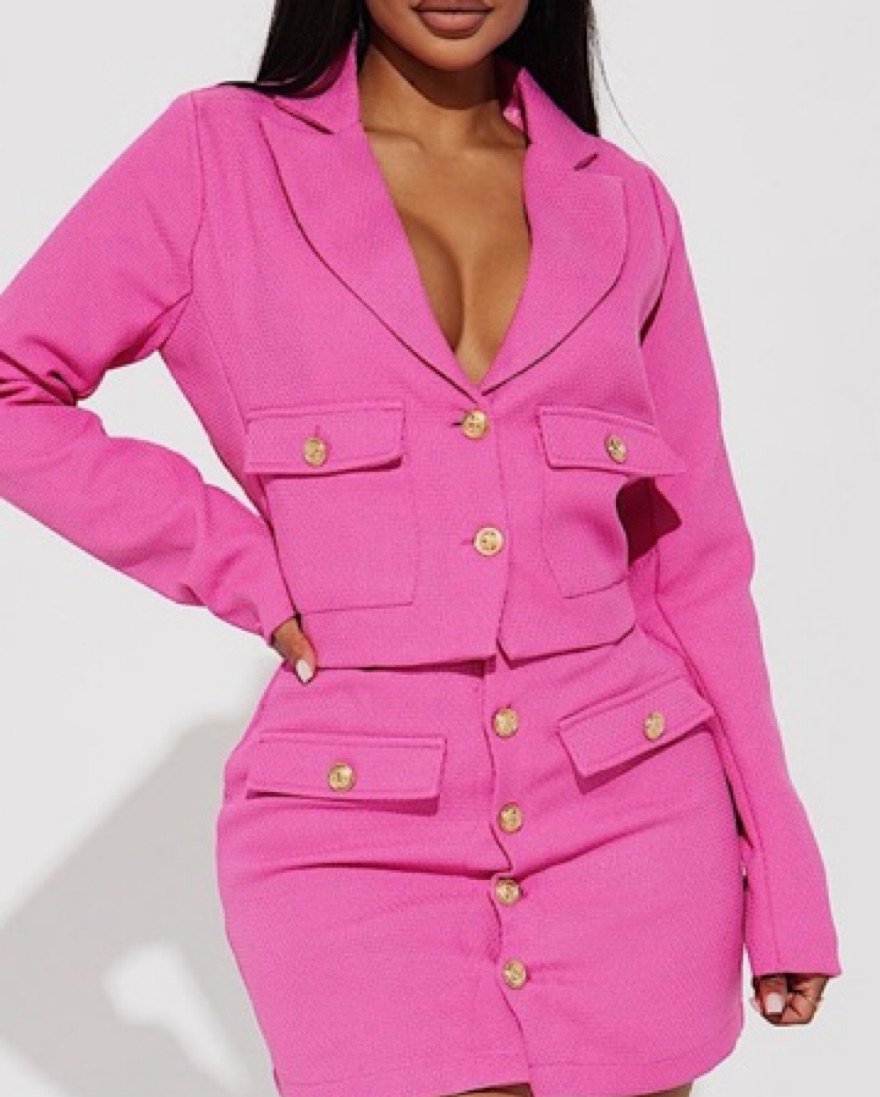 Pink Blazer Suit set by Fashion Nova - Pickle