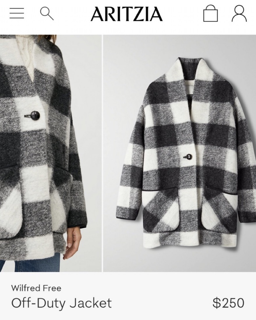 Aritzia Wilfred Checker Jacket by Aritzia - Pickle