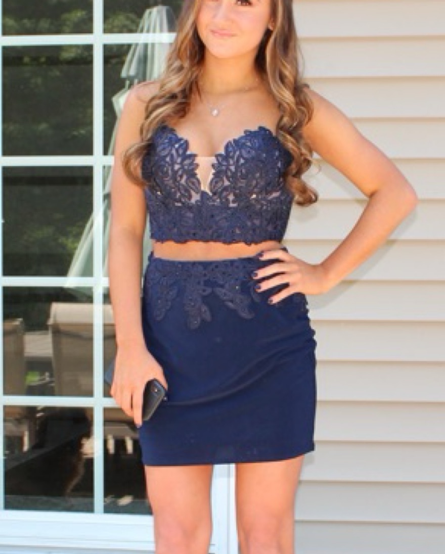 Navy Blue Two Piece Dress by Other - Pickle