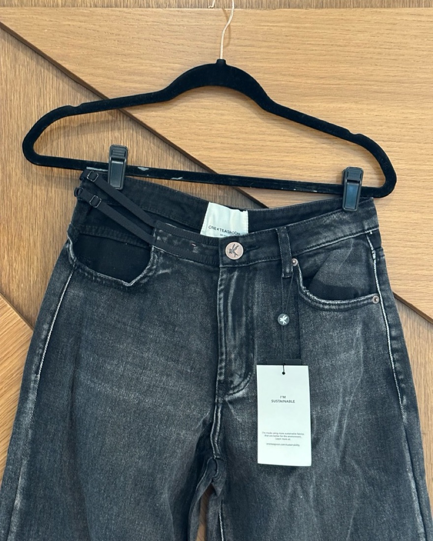 Black Cutout Wide Leg Denim by One teaspoon - Pickle