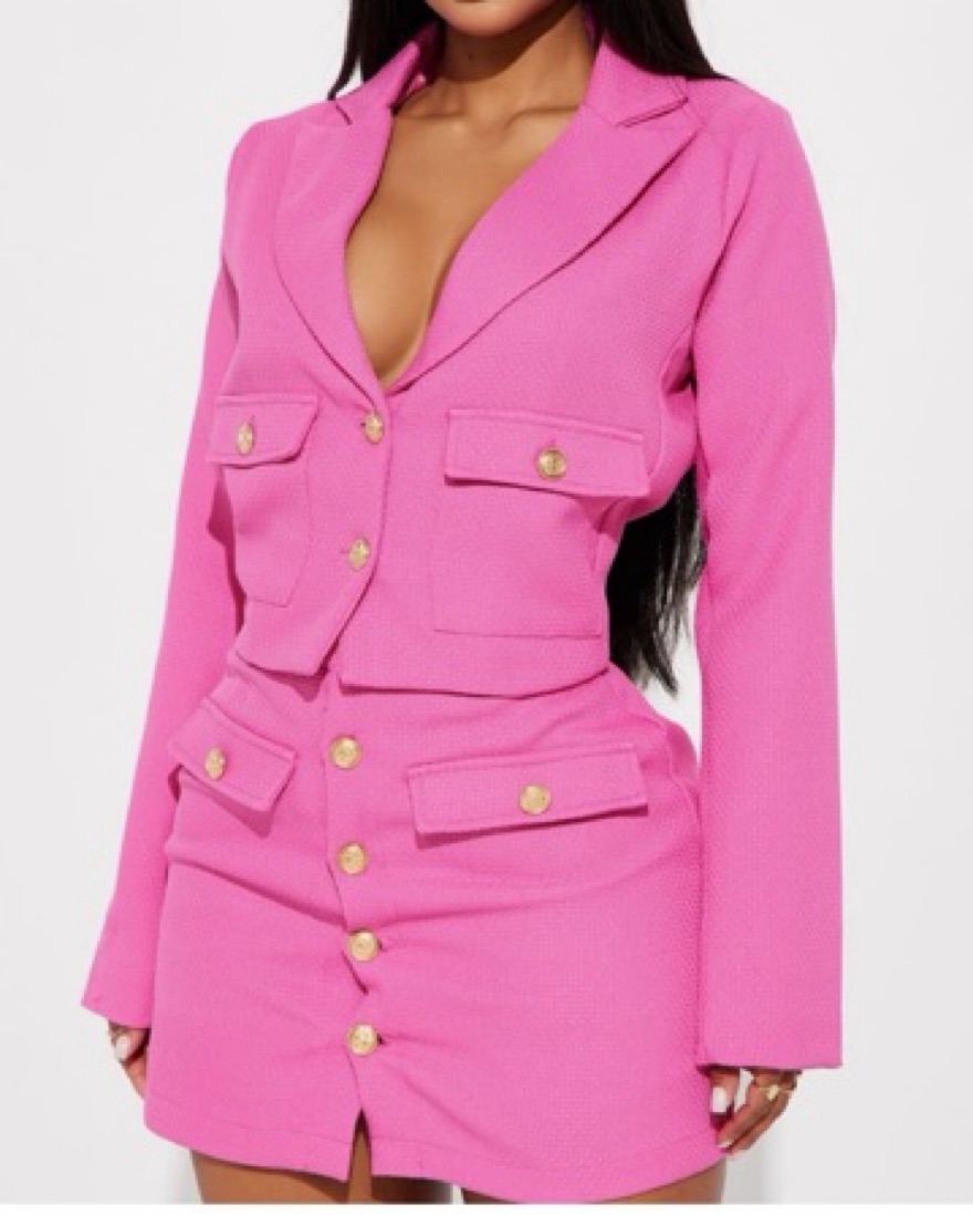Pink Blazer Suit set by Fashion Nova - Pickle