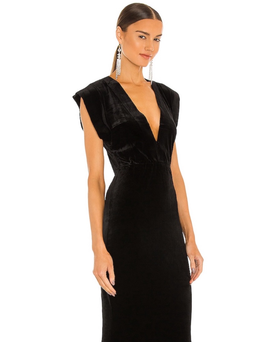 Black Deep V Neck Gown Norma Kamali by Norma Kamali - Pickle
