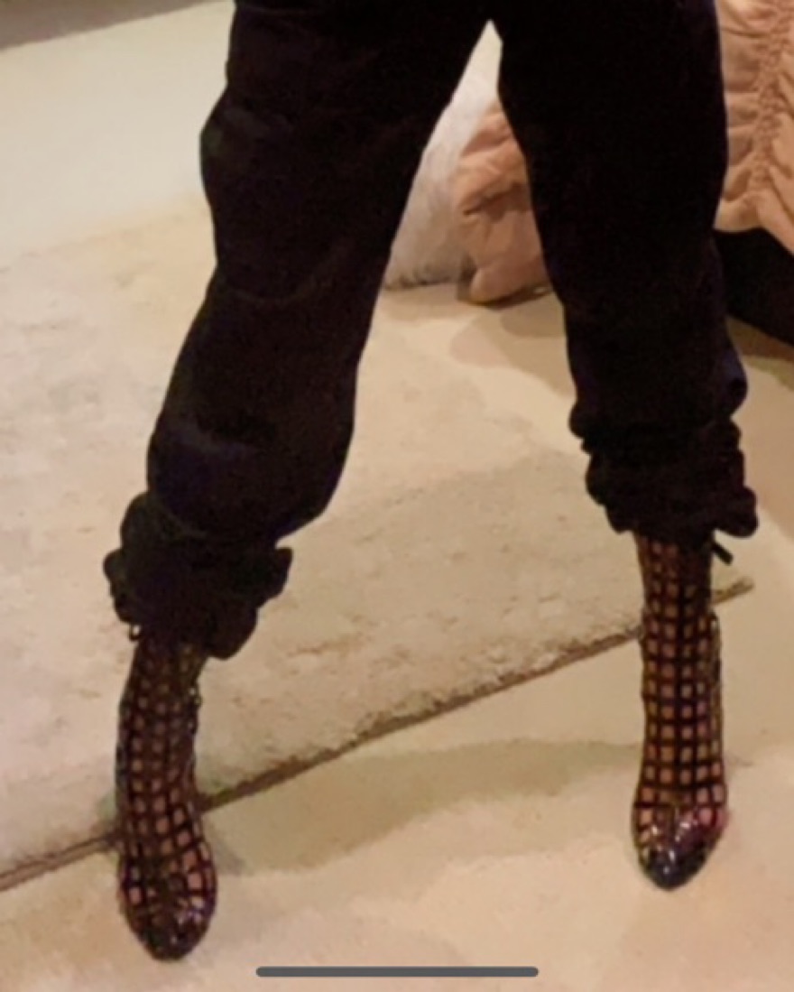 Caged Black Heel Booties by Vintage - Pickle
