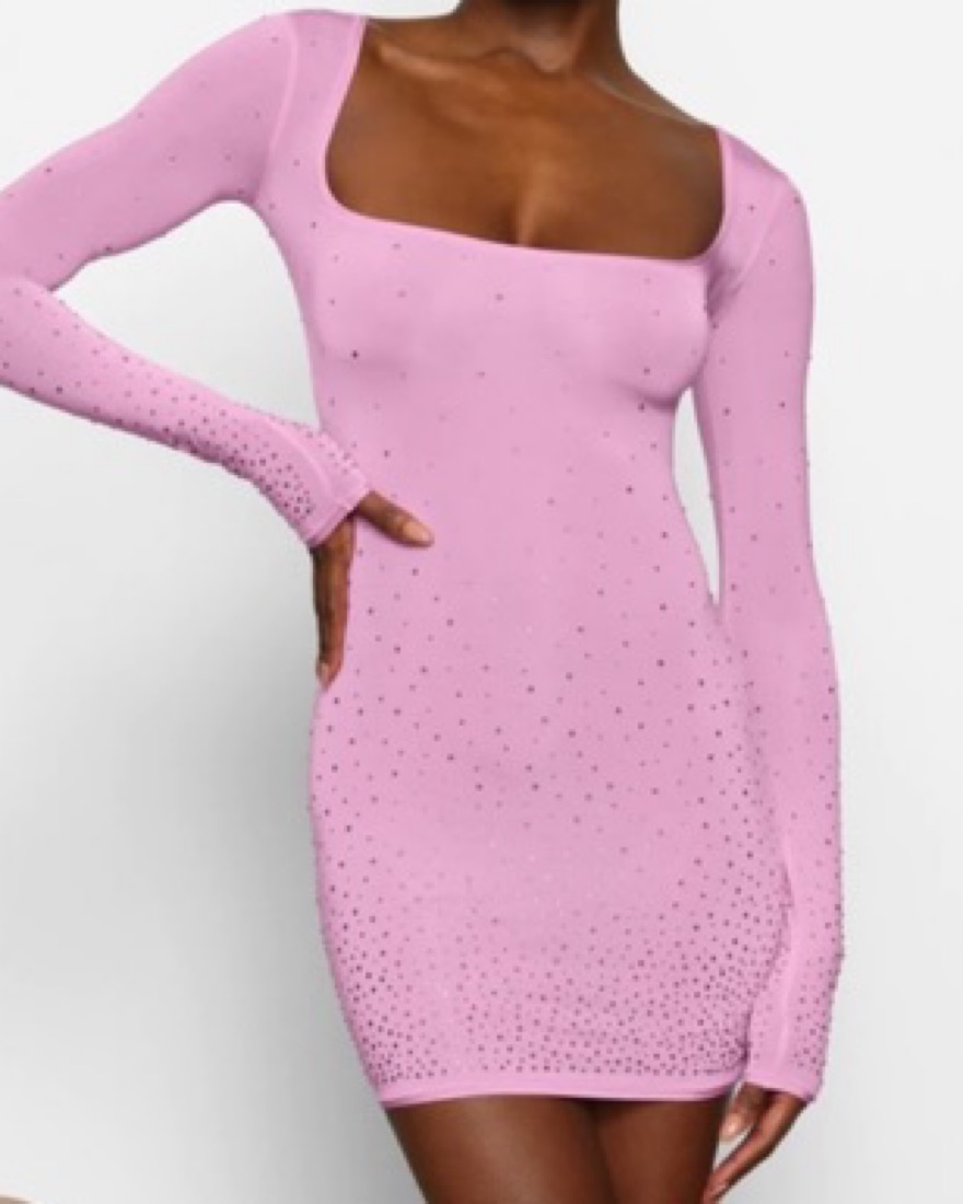 skims jelly sheer rhinestone dress | Pickle