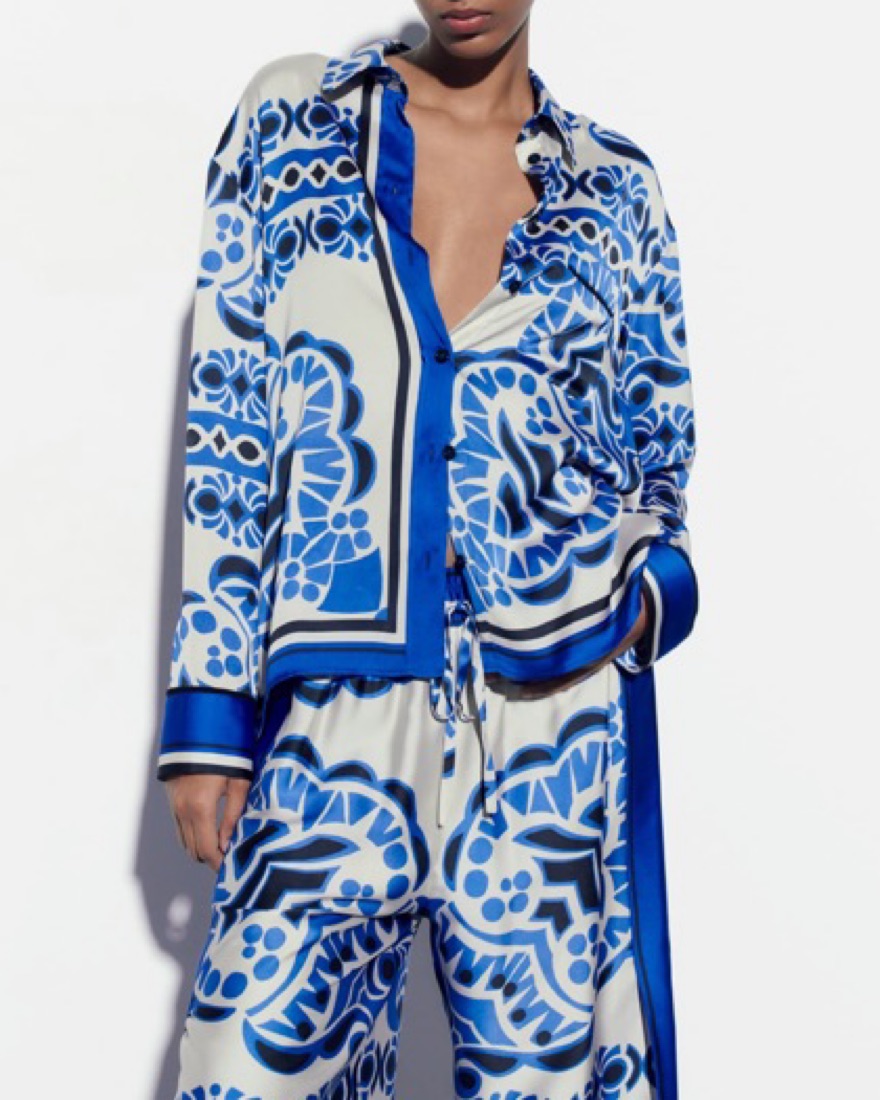 Flowy Set Blue And White Top/bottom by Boutique - Pickle