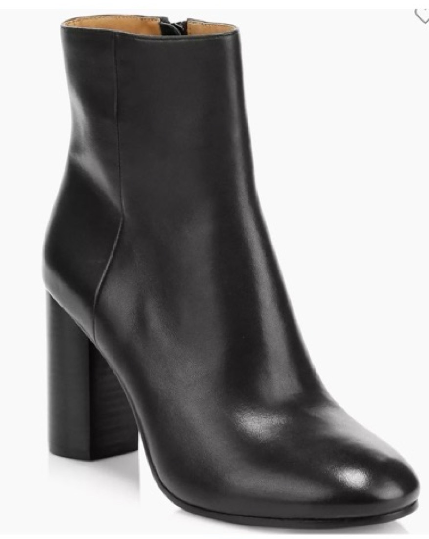 Joie Black Leather Heeled Booties | Pickle
