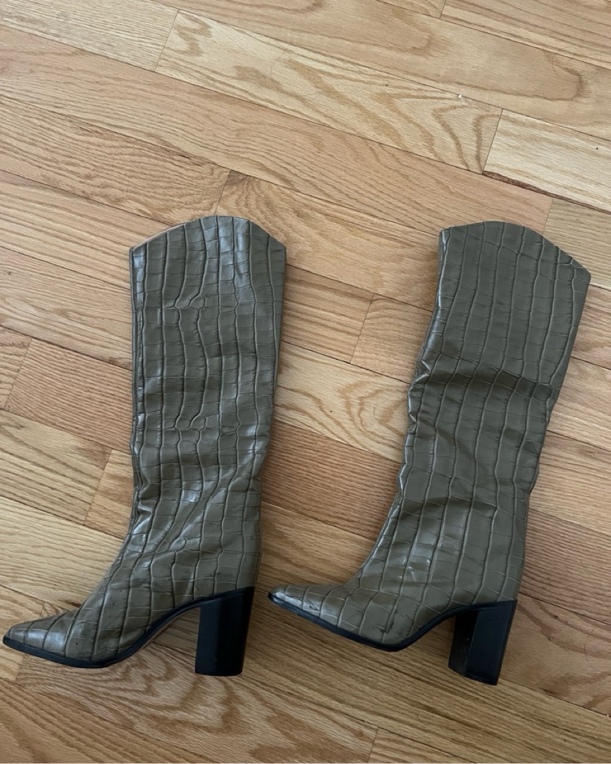 SHUTZ Block Heel Knee Boot by Shutz - Pickle