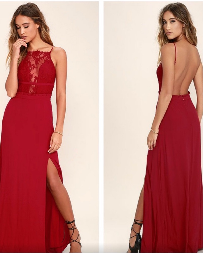 Revolve NBD Long Red Dress XS | Pickle