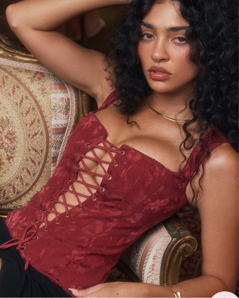 Merlot Floral corset S by House of CB - Pickle