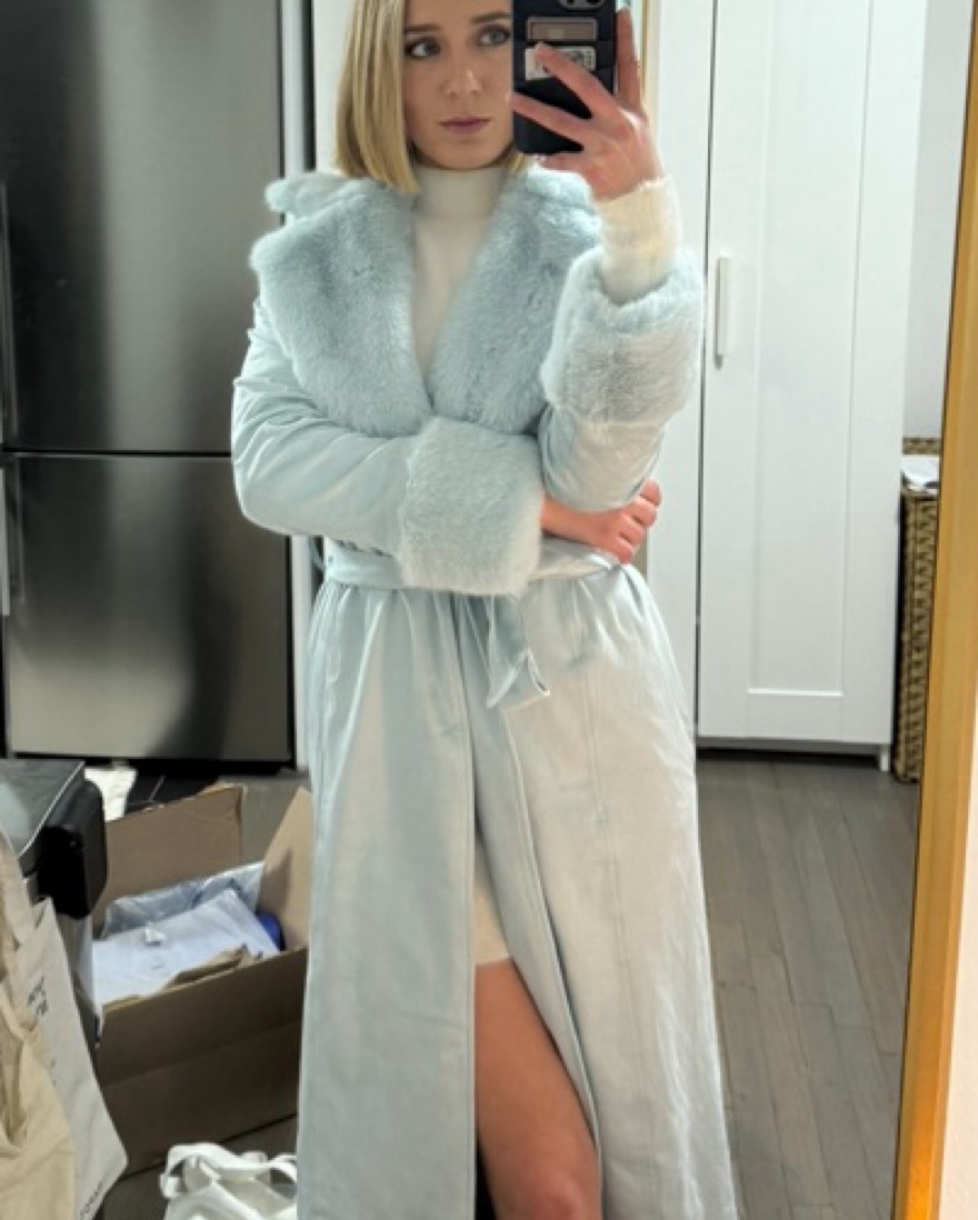 Show Me Your Mumu Coat in Powder Blue by Show Me Your Mumu - Pickle