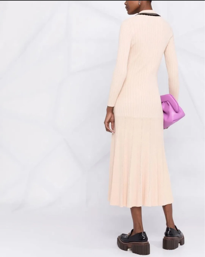 Sandro Blush Pleated Midi Dress by Sandro - Pickle