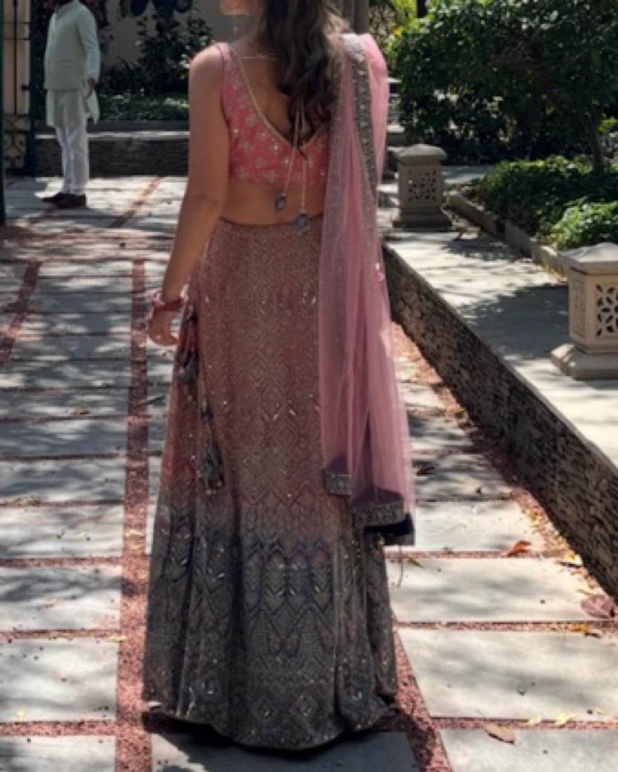 Pink And Blue Lehenga by Indian Wedding - Pickle
