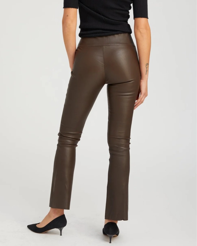 $1200 Lambskin Leather Bootcut Pants by Citizens of Humanity - Pickle