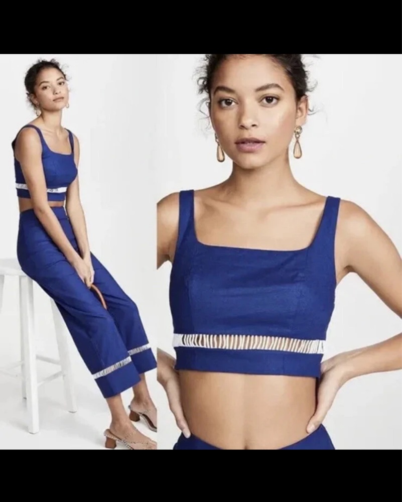 Staud Blue Linen Pant Set by Staud - Pickle