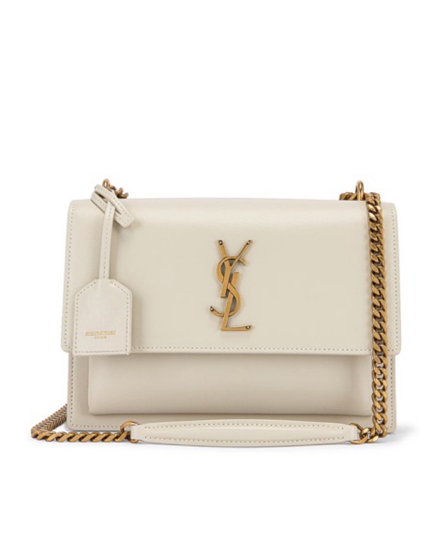 YSL Medium Sunset Bag In Cream by YSL - Pickle