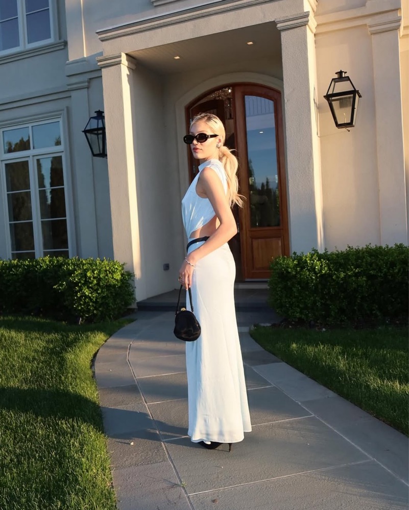 Elegant Blue Maxi Low Back Dress by Bardot - Pickle