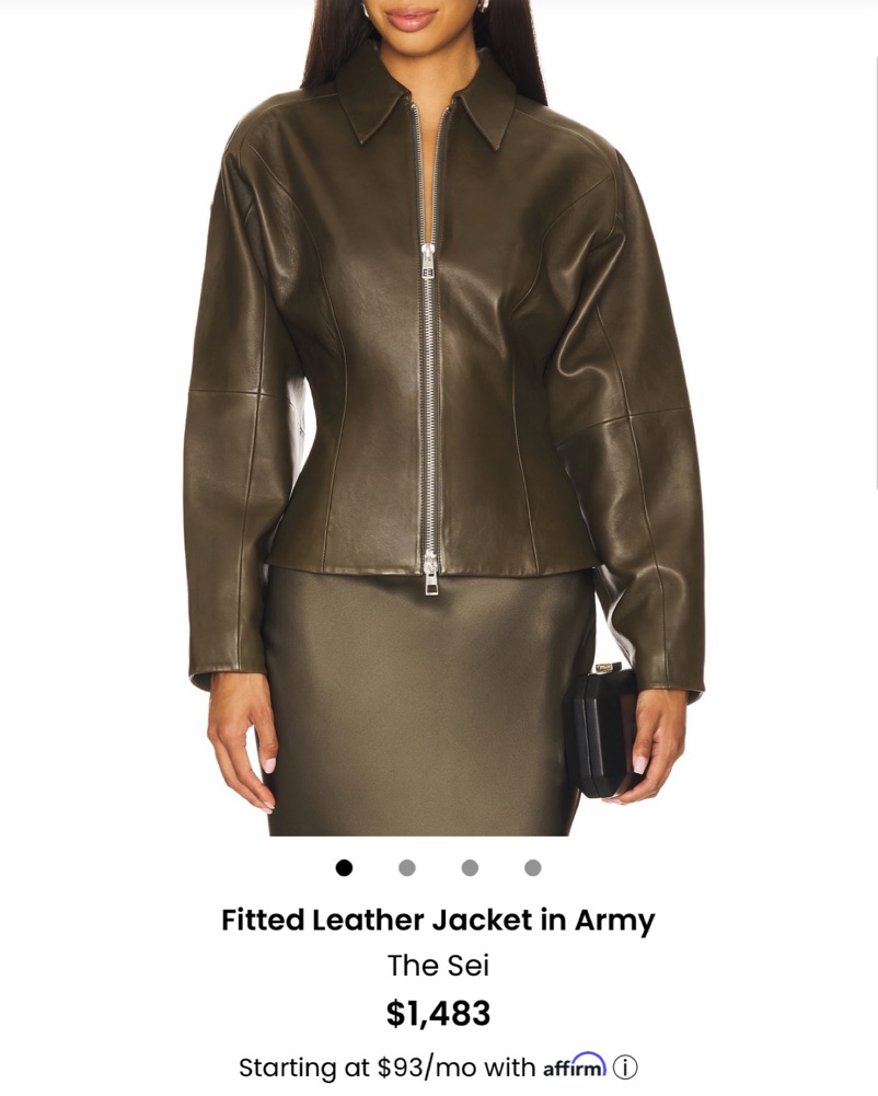 $1500 The Sei Fitted Leather Jacket by The Sei - Pickle