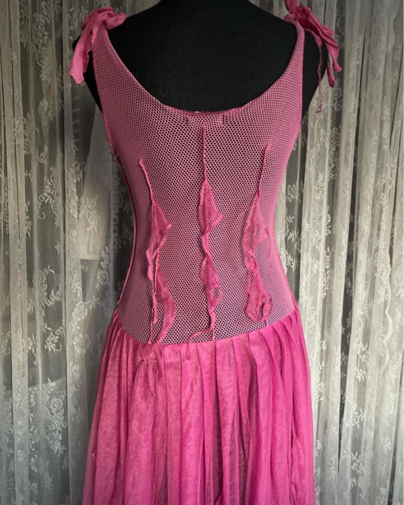 Tripp NYC Pink Fishnet Tulle Midi Dress by TRIPP NYC - Pickle