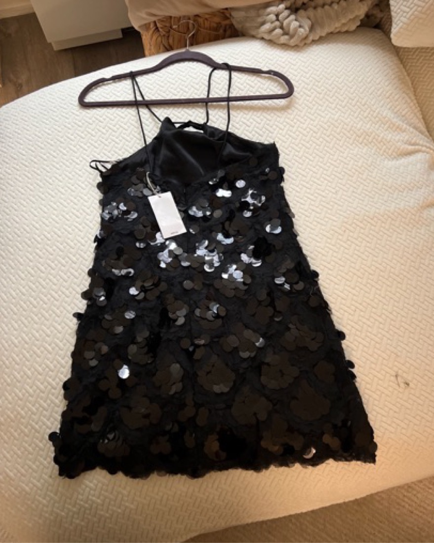 Halter Sequin Mini Dress by Mango - Pickle
