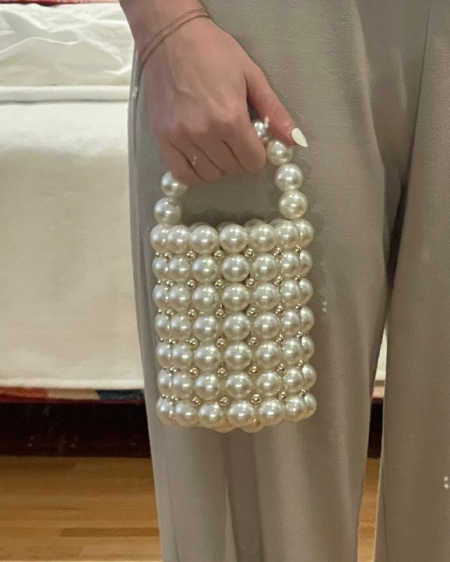 White & Gold Pearl Bag by Not Sure - Pickle