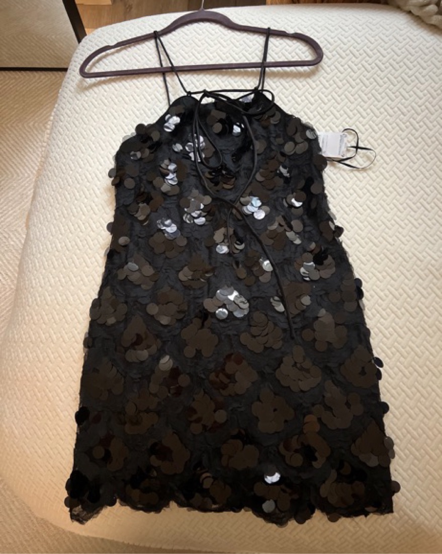 Halter Sequin Mini Dress by Mango - Pickle