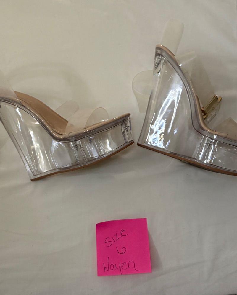 Fashion Nova Clear Platform Heels by Fashion Nova - Pickle