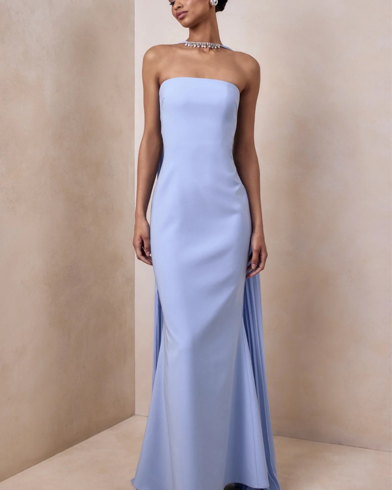 ClubL Elegant Diamond Scarf Gown by Club L London - Pickle
