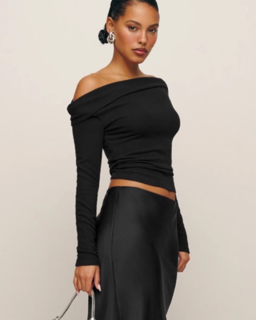 One Shoulder Knit Top by Abercrombie and Fitch - Pickle