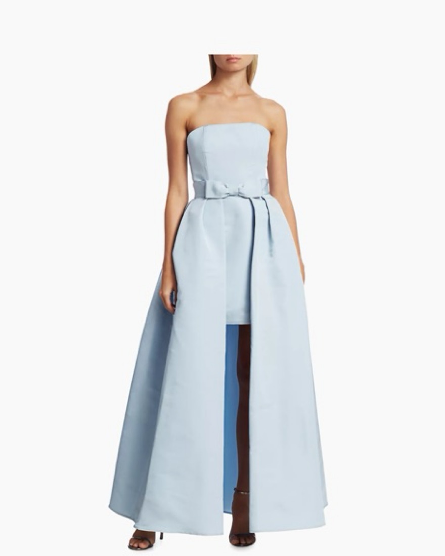 Alexia María Silk Faille Strapless Gown by Alexia Maria - Pickle
