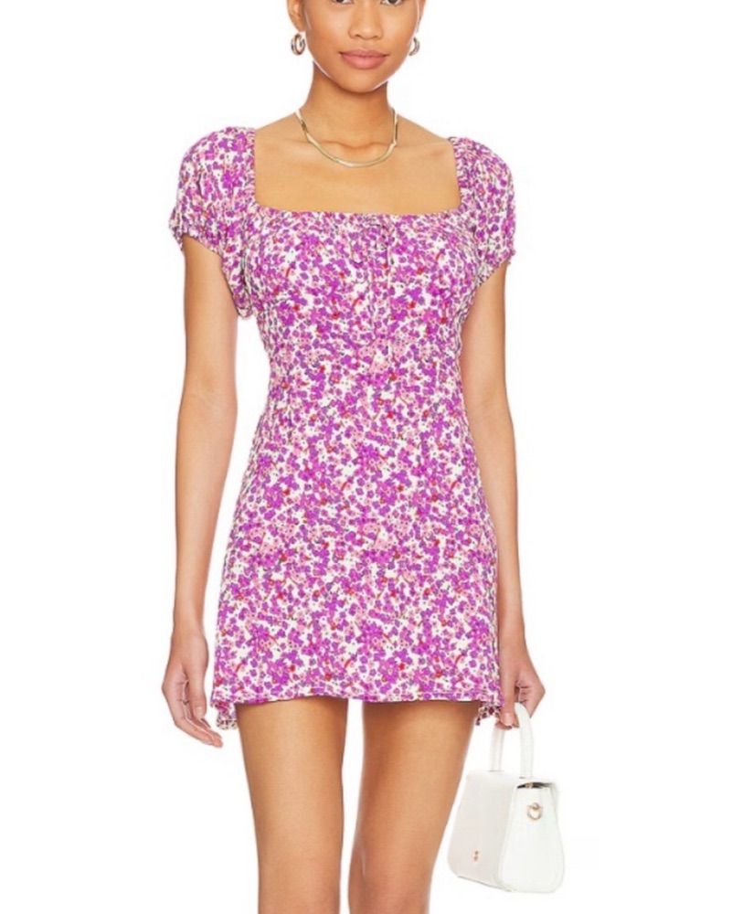 Faithful The Brand Pink Floral Mini Dres by Faithful The Brand - Pickle