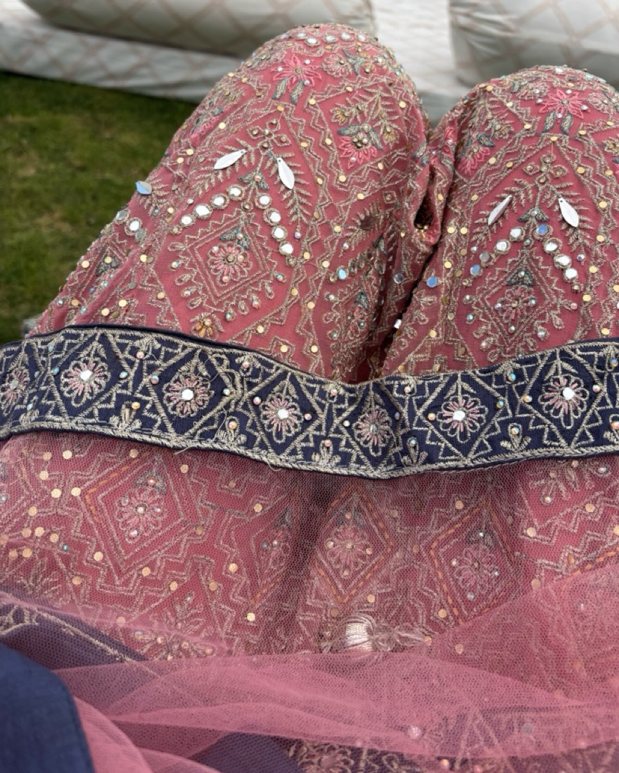 Pink And Blue Lehenga by Indian Wedding - Pickle