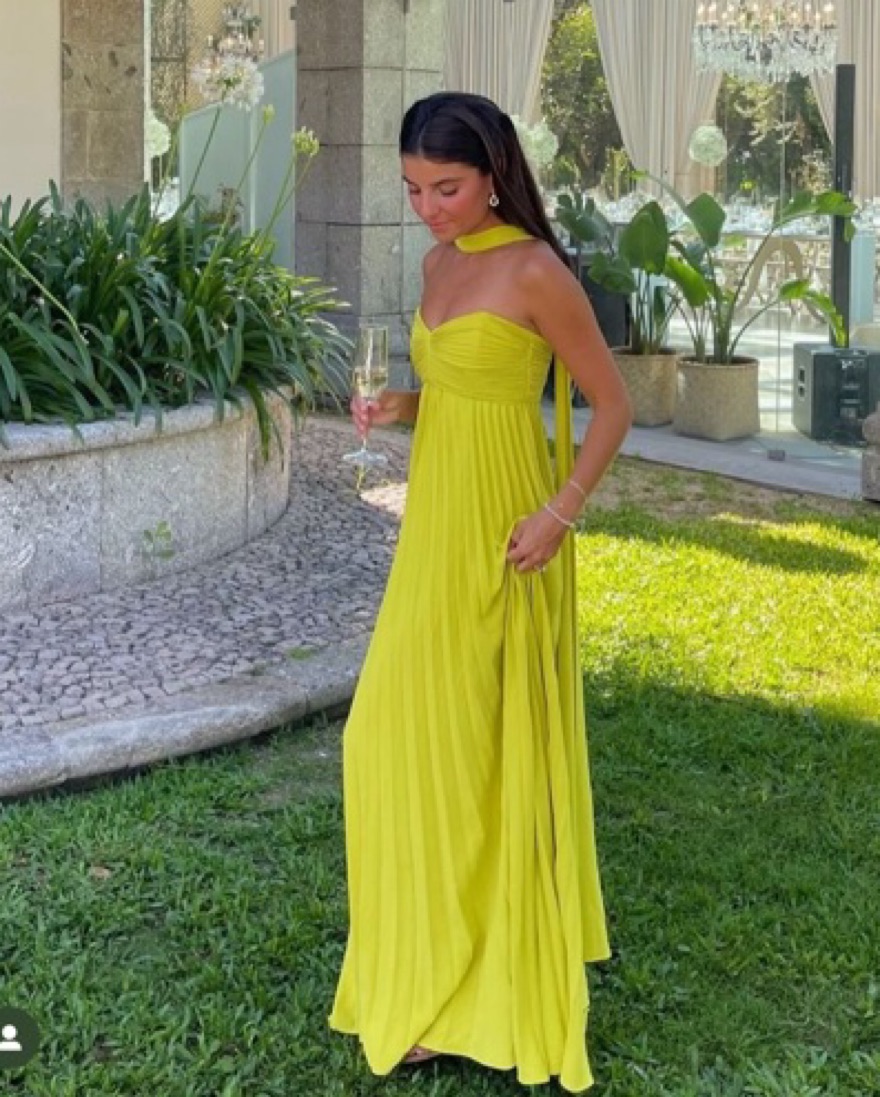 Delfi Dapheni Dress in Chartreuse by DELFI - Pickle
