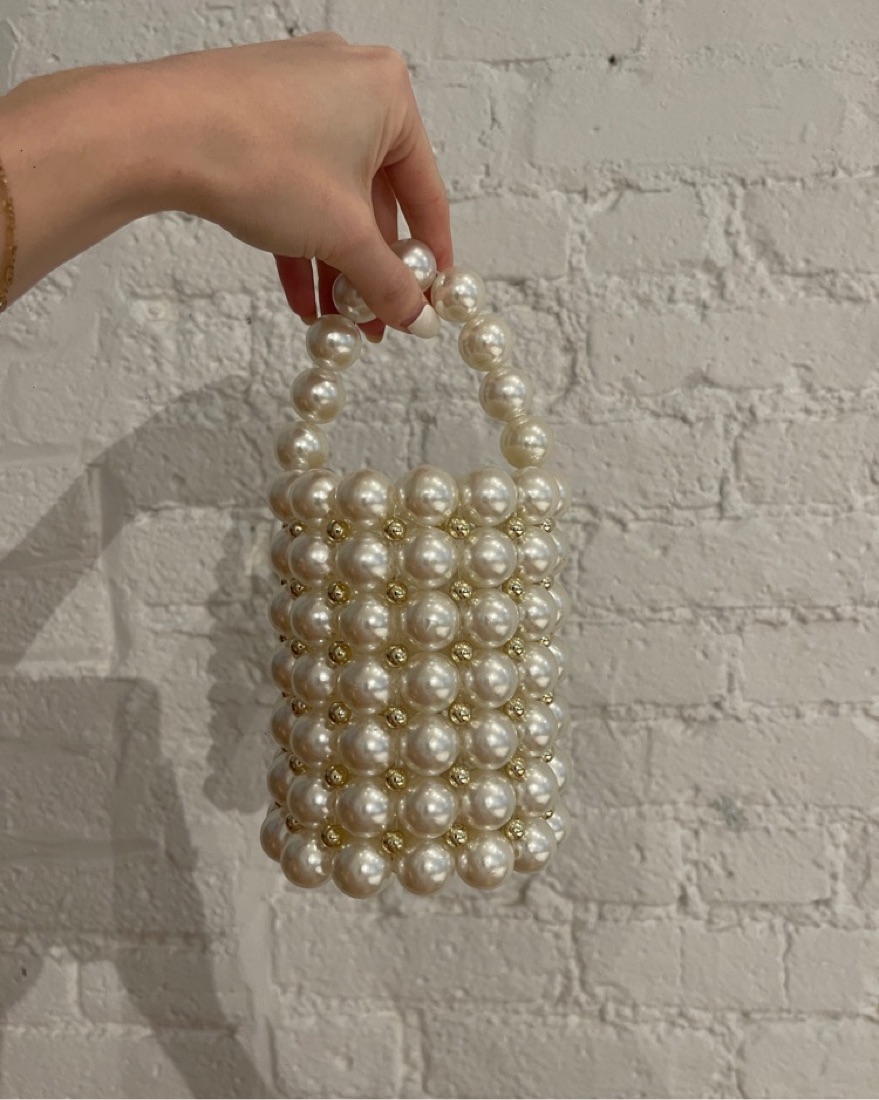 White & Gold Pearl Bag by Not Sure - Pickle