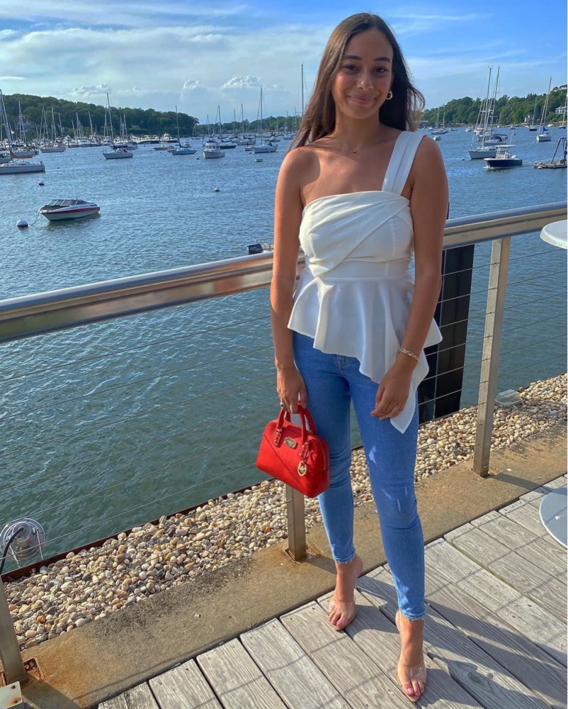 Chic One-Shoulder White Peplum Top by No Brand - Pickle